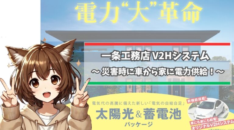 【電力大革命♪】一条工務店 V2H 後付けは可能？費用や必要な準備を徹底解説！｜私の一条スタイル